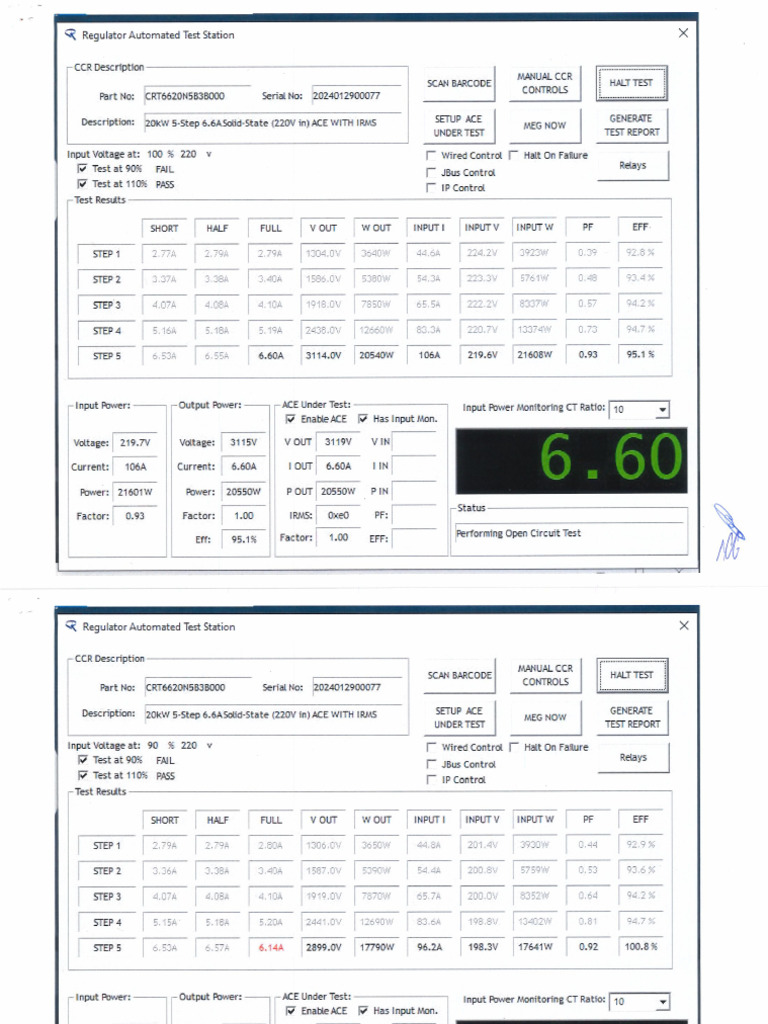 Regulador Automated Test Station - Serial 2024012900077 | PDF