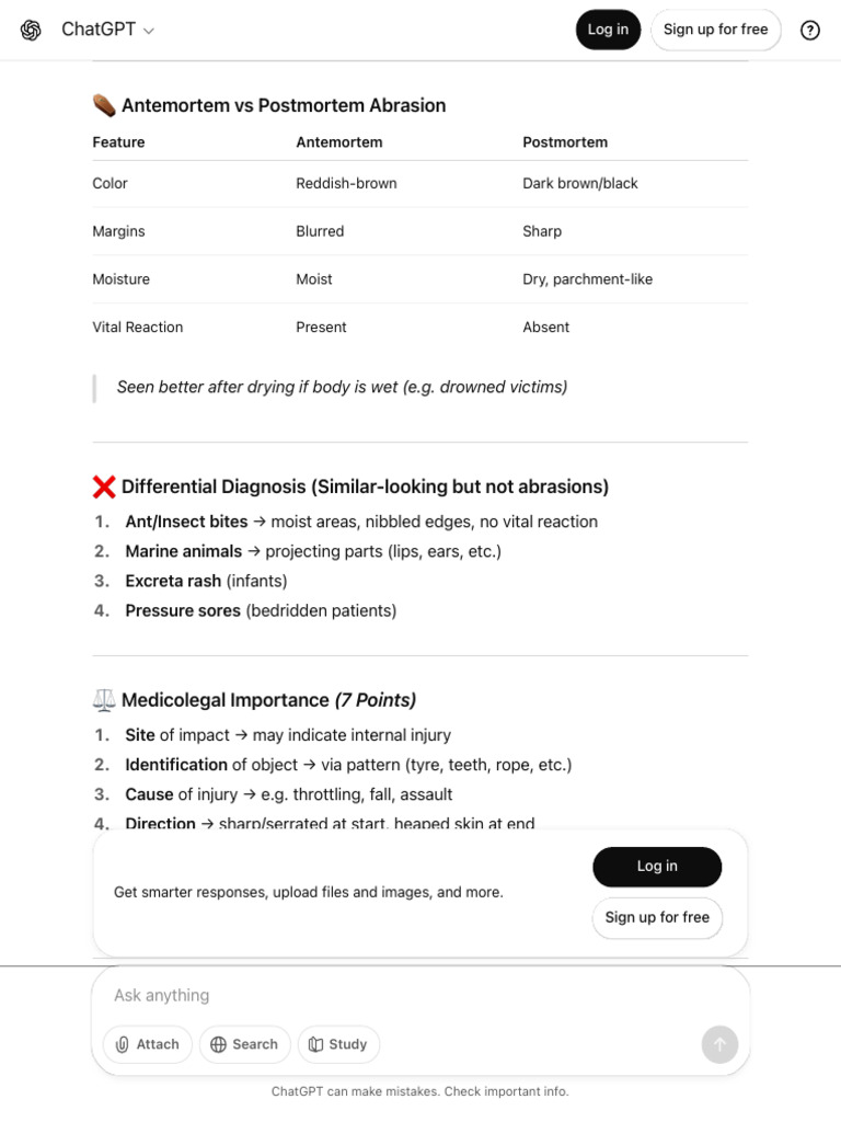 Forensic Abrasions Notes 6 | PDF