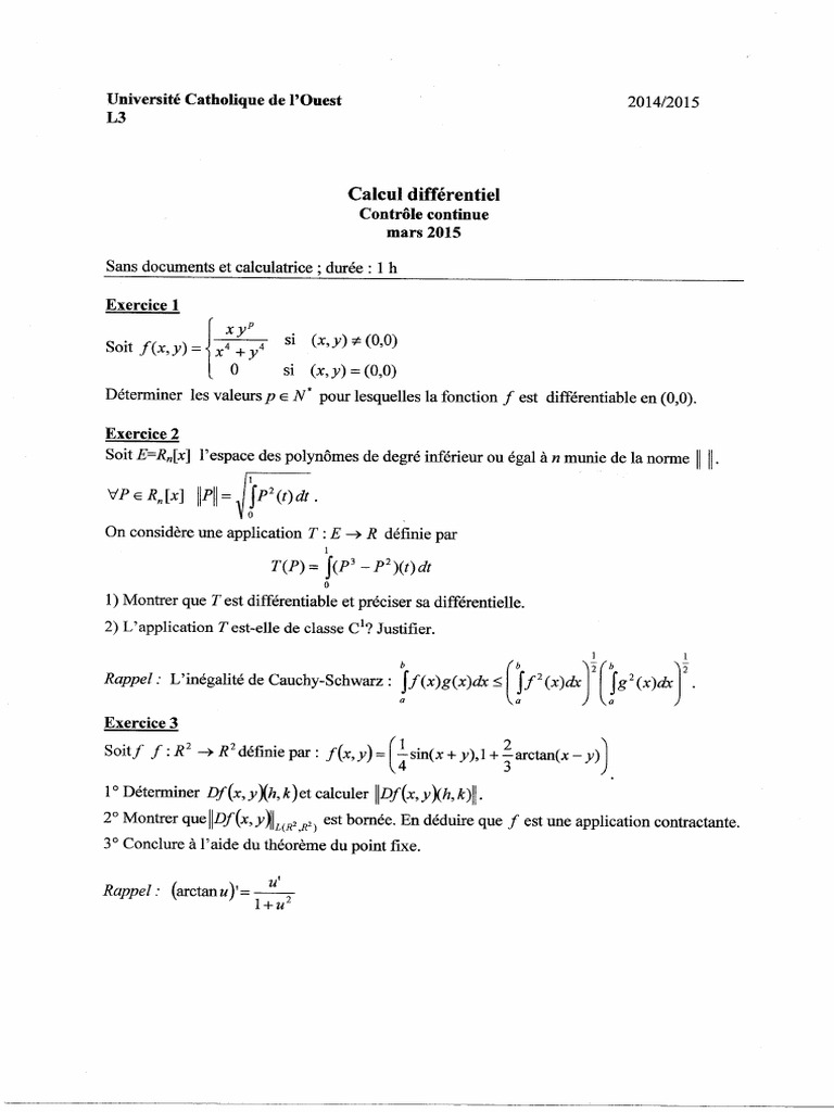 Calcul Diff Mars 2015 | PDF