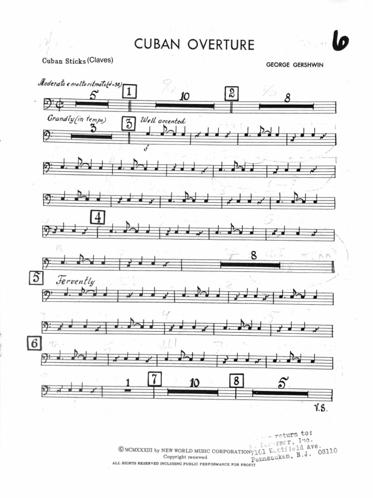 Gershwin - Cuban - Perc5 - Claves | PDF | Elements Of Music | Musical ...