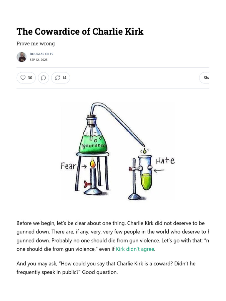 The Cowardice of Charlie Kirk Explained | PDF | Violence