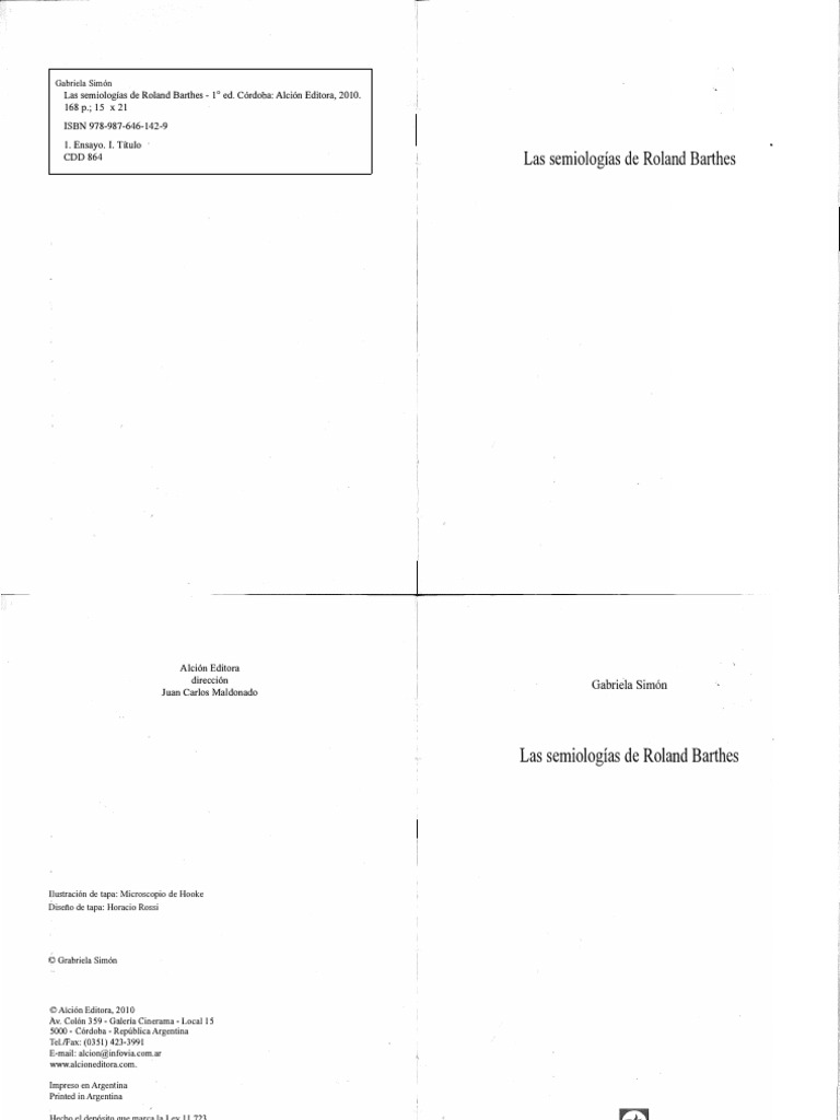 Simón Las Semiologias de Roland Barthes (81-104) Ocr | PDF ...