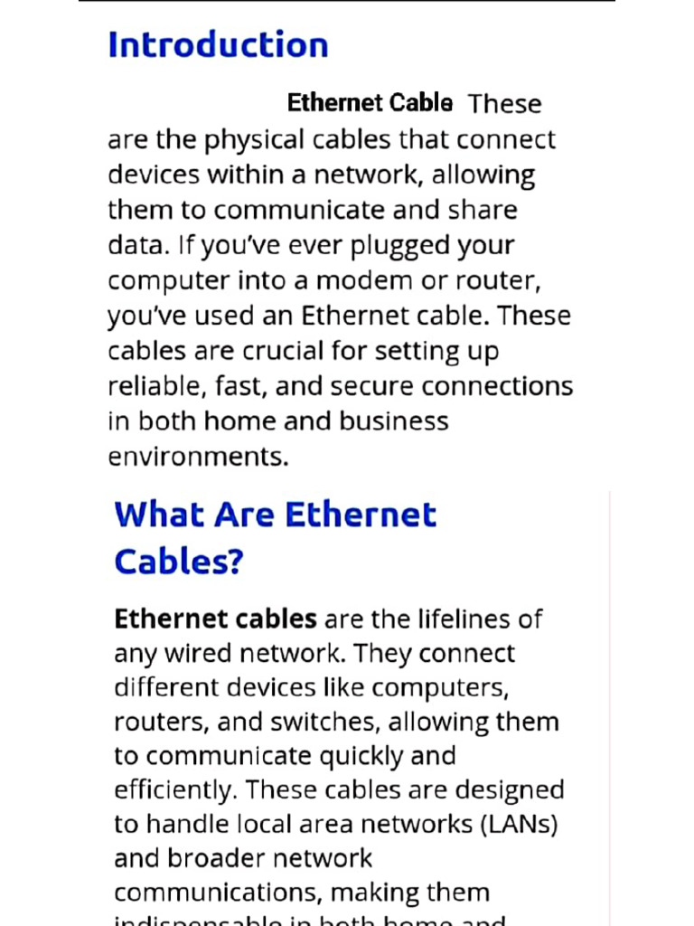 Ethernet Cable | PDF