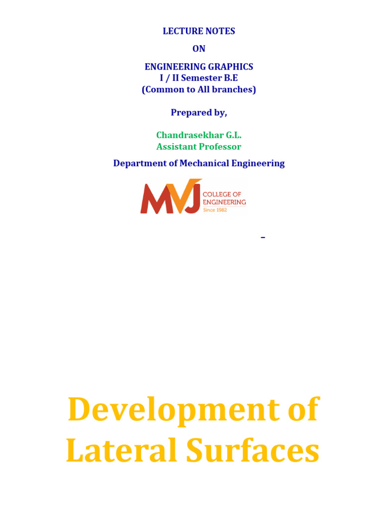 Development of Lateral Surfaces | PDF | Perpendicular | Geometry