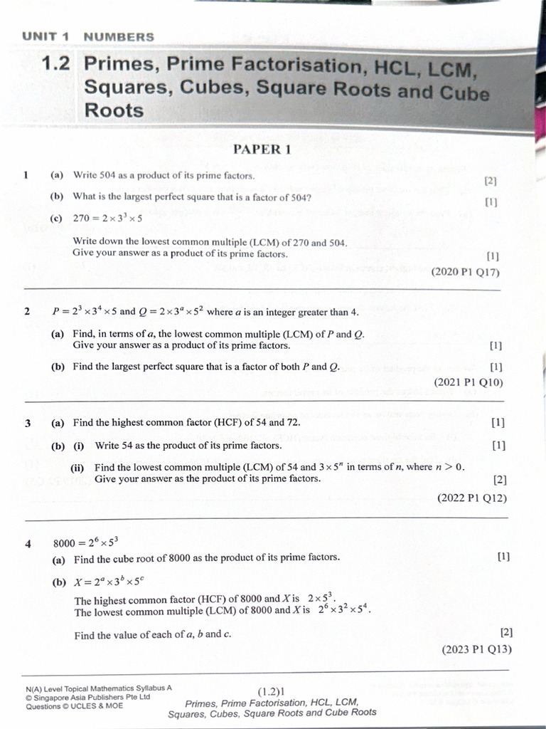 Unit 1 Numbers | PDF