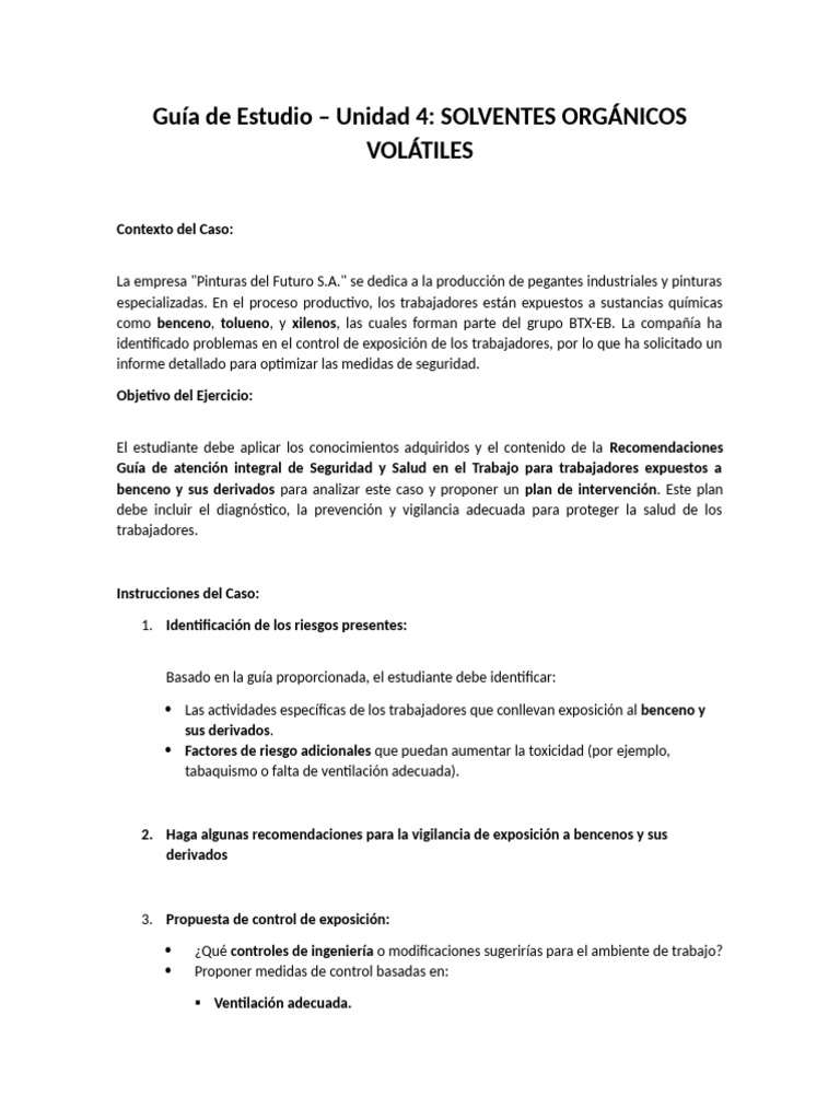 Plan de Seguridad para Solventes BTX-EB | PDF