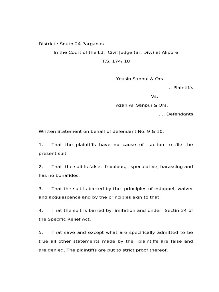Affidavit As To Cheif - Amir Ali Sardar & Ors. | PDF | Lawsuit | Common Law