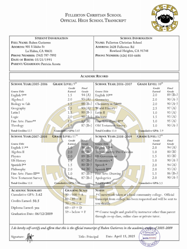 Documentation of High School Completion (AY 24-25 and Beyond) | PDF