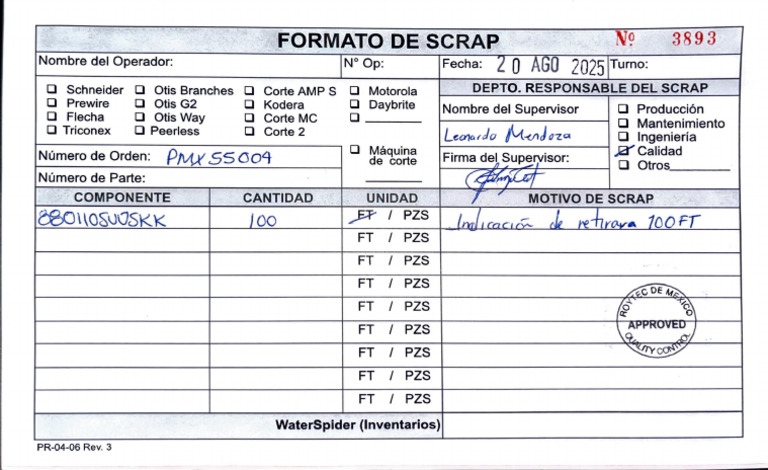 Formato Scrap 33893 | PDF