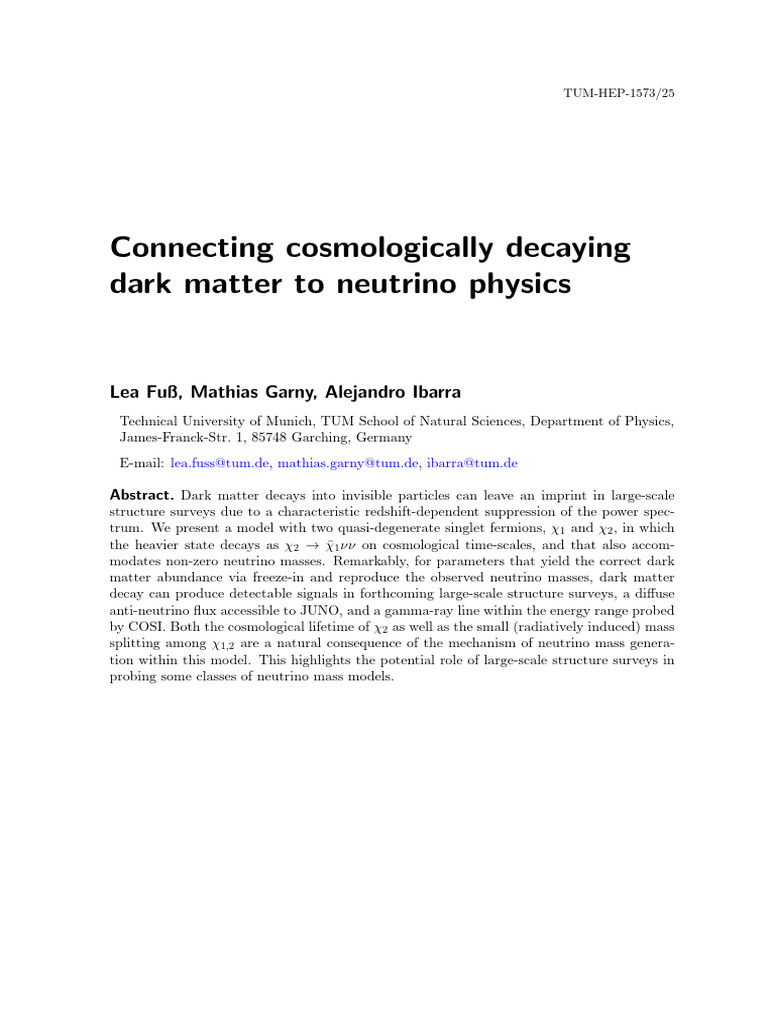 2509.19596v1 Research Paper | PDF | Neutrino | Physical Cosmology