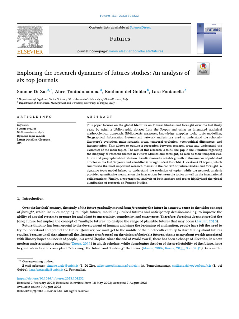 2023-Exploring The Research Dynamics of Futures Studies An Analysis of ...