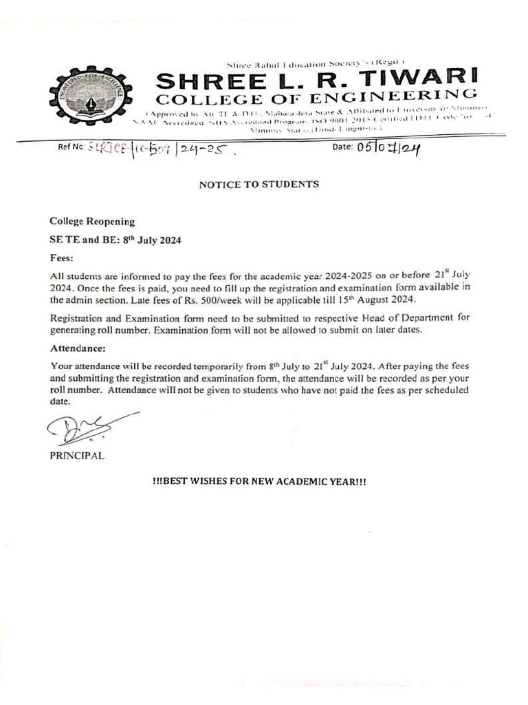 College Reopening Notice | PDF
