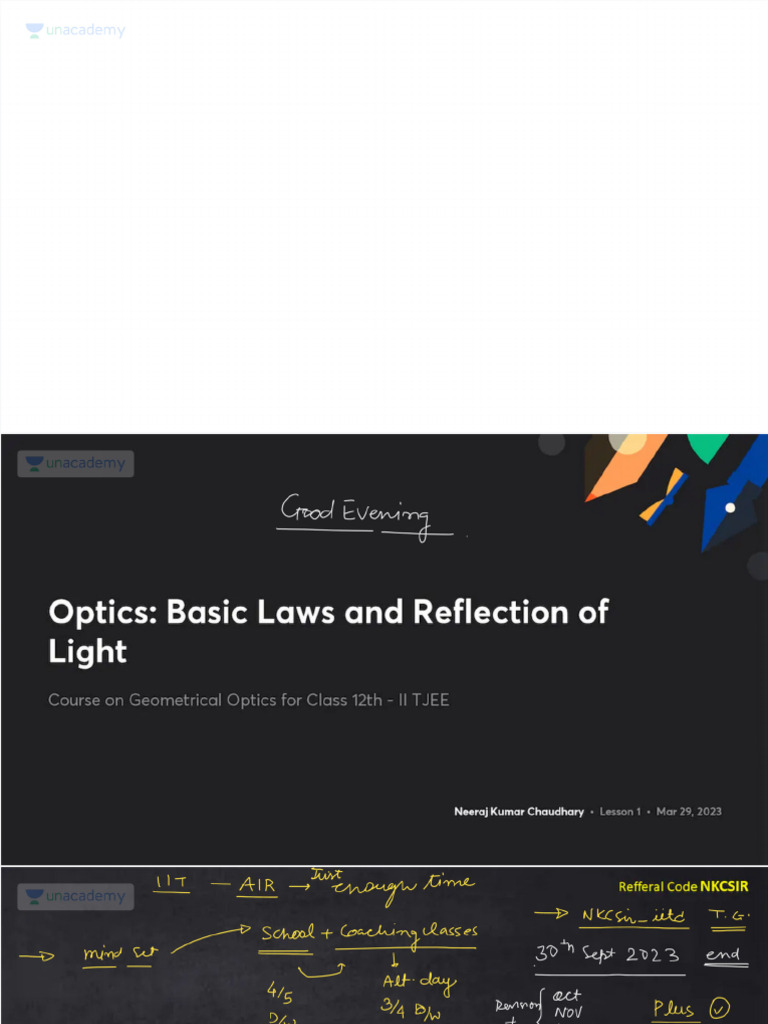 Optics Basic Laws and Reflection of Light With Anno | PDF