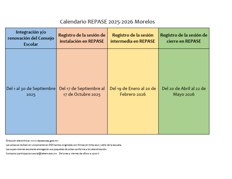 Calendario REPASE 2025-2026 | PDF
