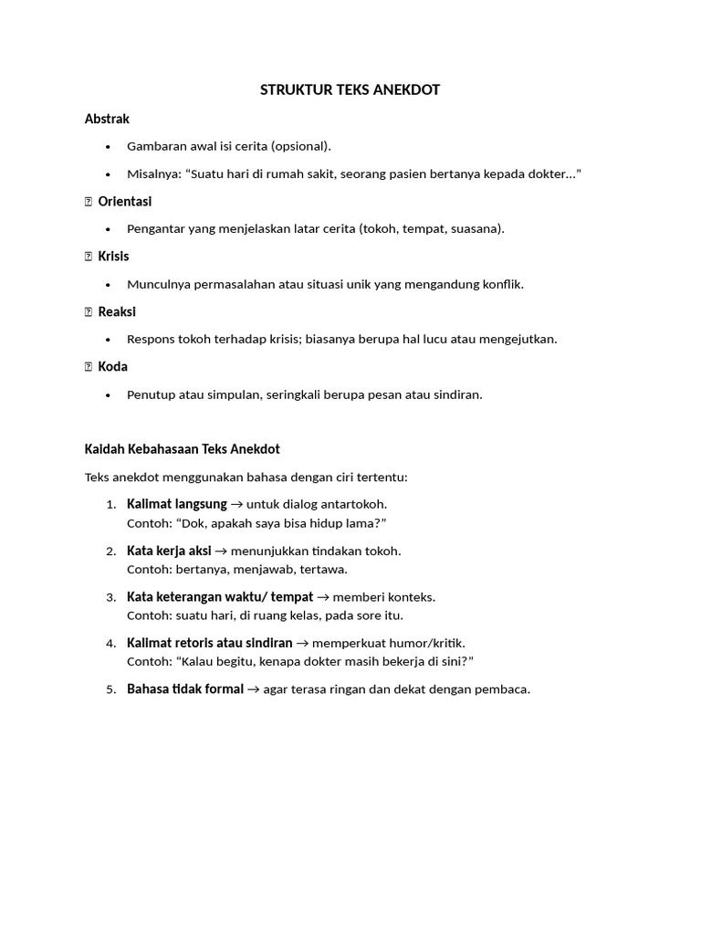 Struktur Teks Anekdot Bahasa Jawa | PDF