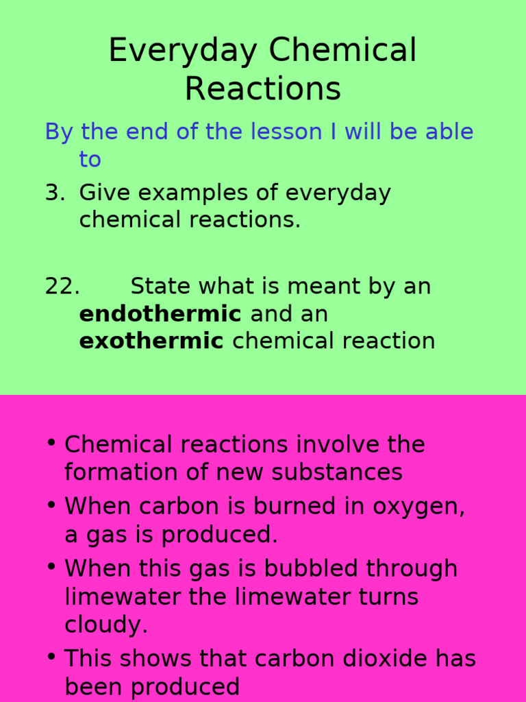 2 Everyday Chemical Reactions | PDF