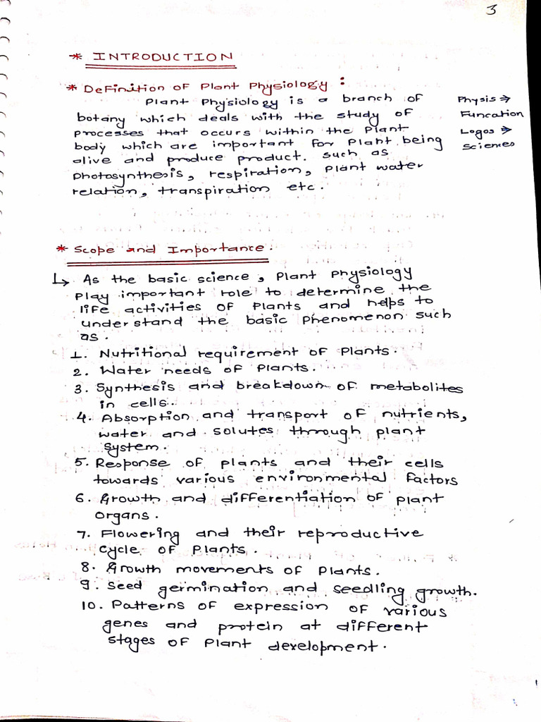 Plant Physiology Unit 1 | PDF