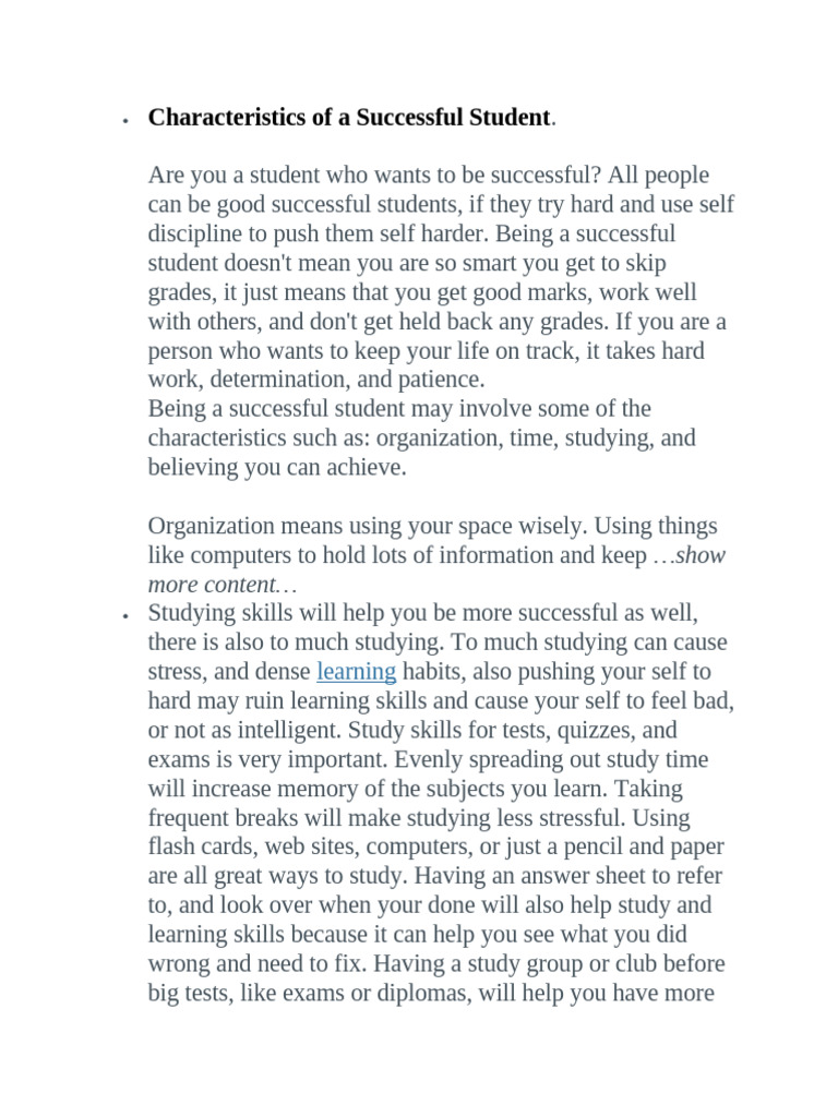 Keys to Successful Student Traits | PDF | Learning | Study Skills