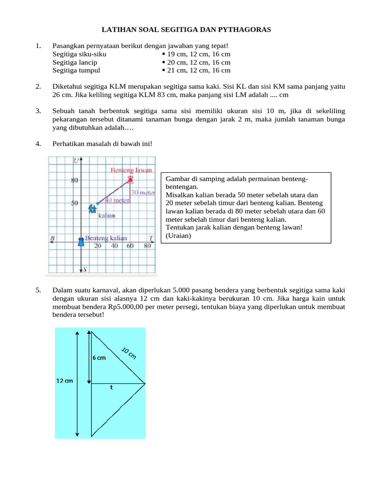 Latihan Soal Segitiga Dan Pythagoras | PDF
