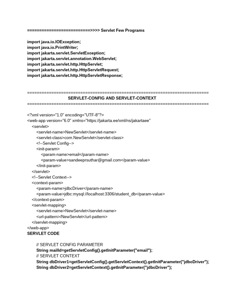 SERVLET Reference Codes | PDF | Software Development | Hypertext
