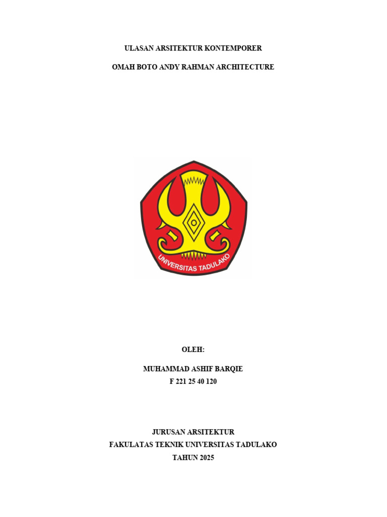 Omah Boto: Arsitektur Kontemporer Indonesia | PDF