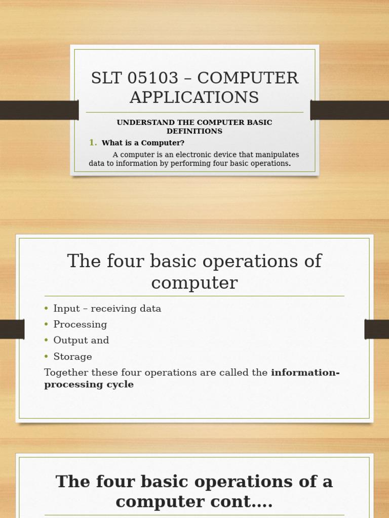 SLT 05103 - Computer Applications | PDF | Computer Hardware | Computer Data Storage