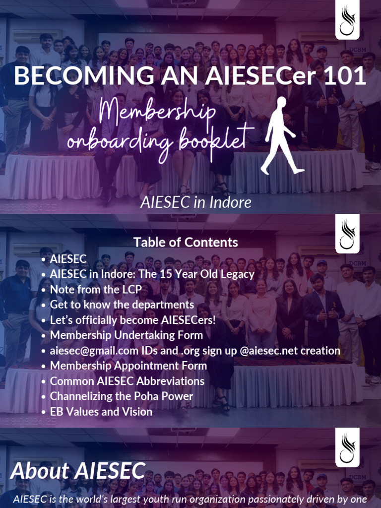 AIESEC Indore Membership Guide 2025 | PDF