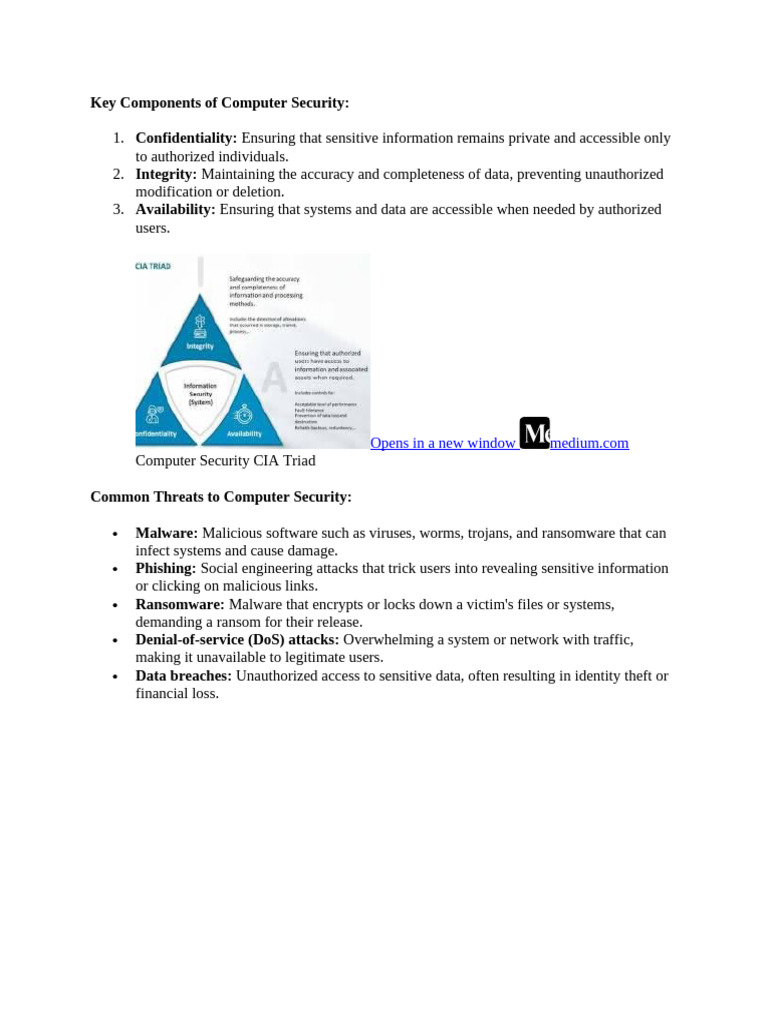 Components of Computer Security Essentials | PDF | Security | Computer ...