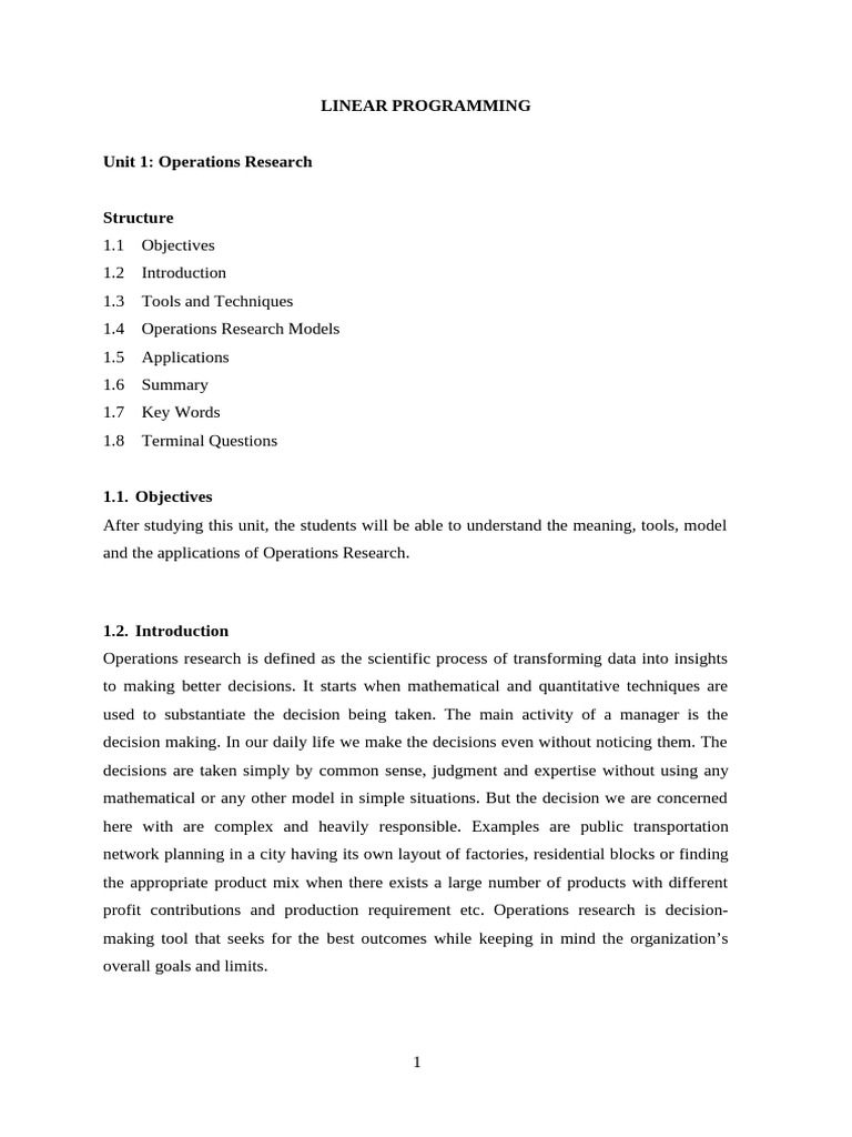 Operations Research: Tools and Applications | PDF | Mathematical ...