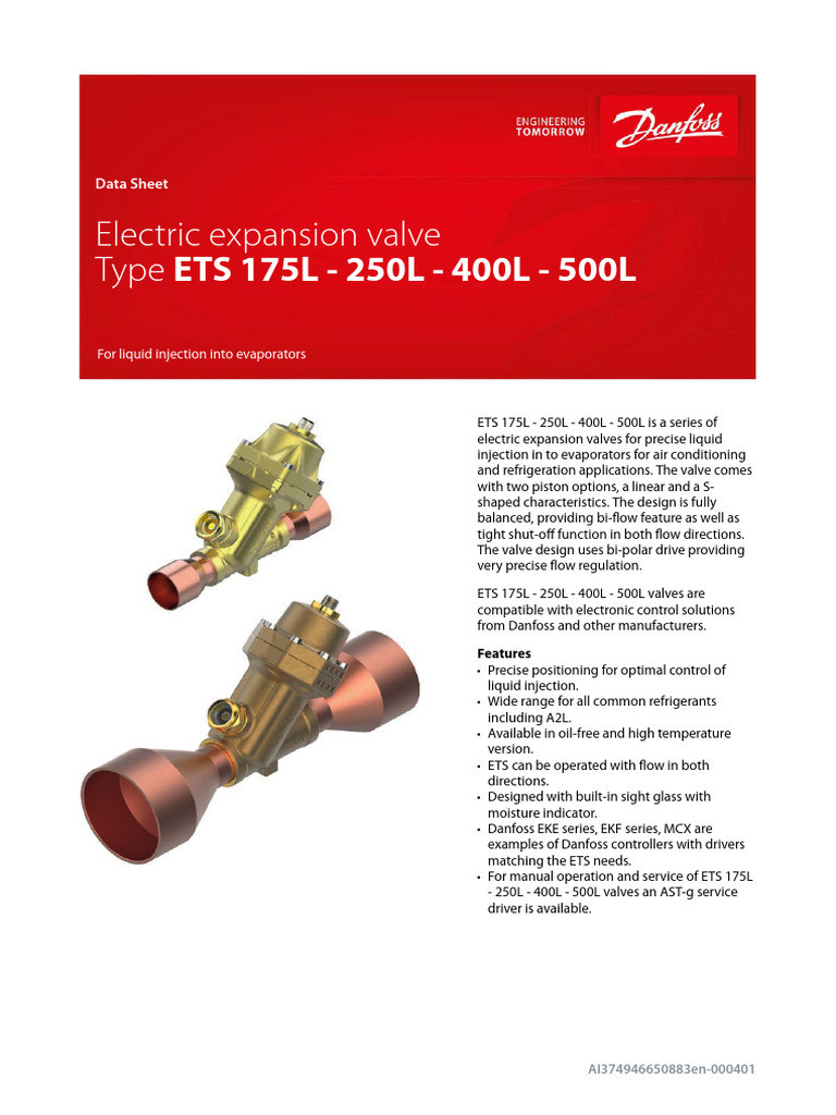 Electric Expansion Valves ETS 175L-500L | PDF | Electrical Engineering ...
