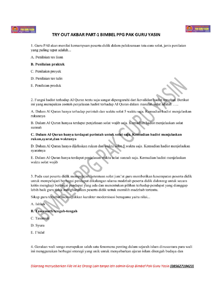 To Akbar Part-1 - Bimbel Ukmppg Pak Guru Yasin - Siap Diprint | PDF