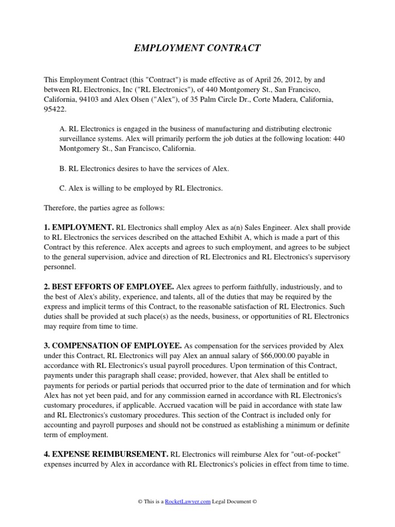 Employment Contract | Employment | Government Information