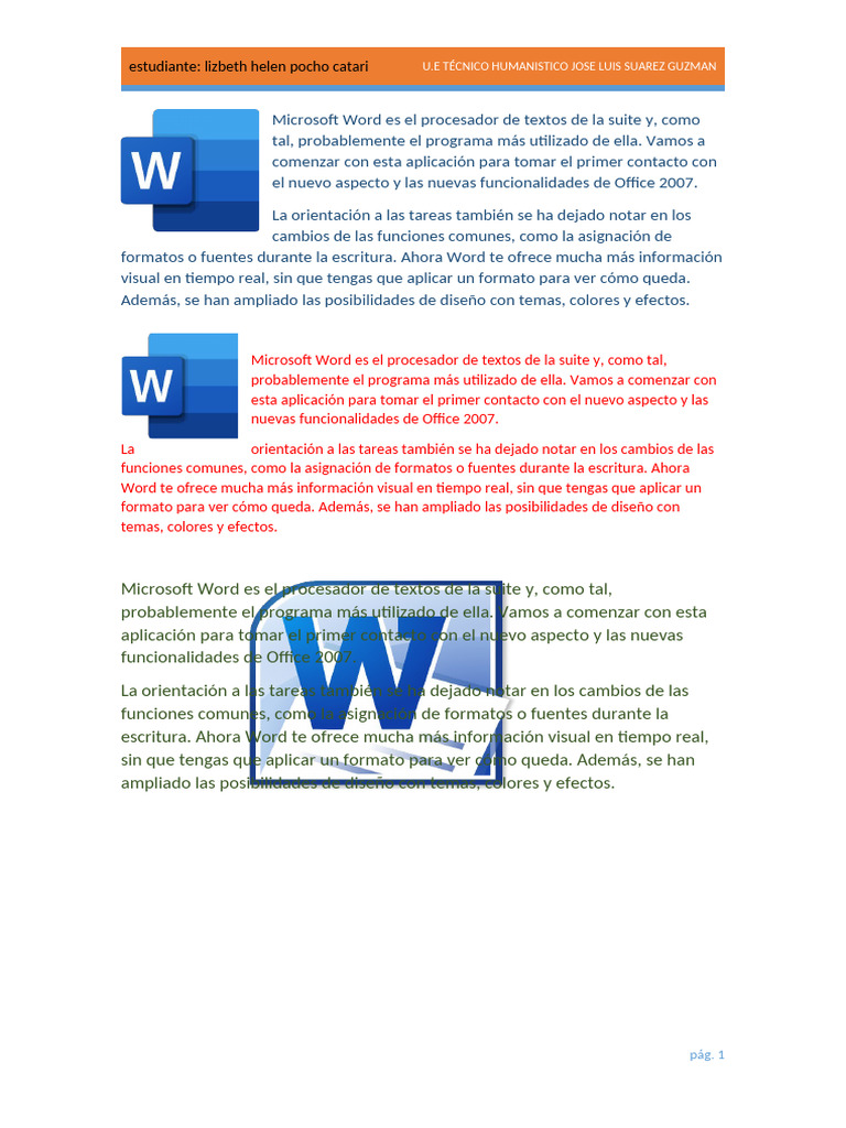 Microsoft Word Es El Procesador de Textos de La Suite y | PDF ...