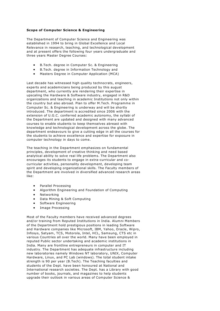 Scope of Computer Science & Engineering | PDF | Engineering | Computer ...