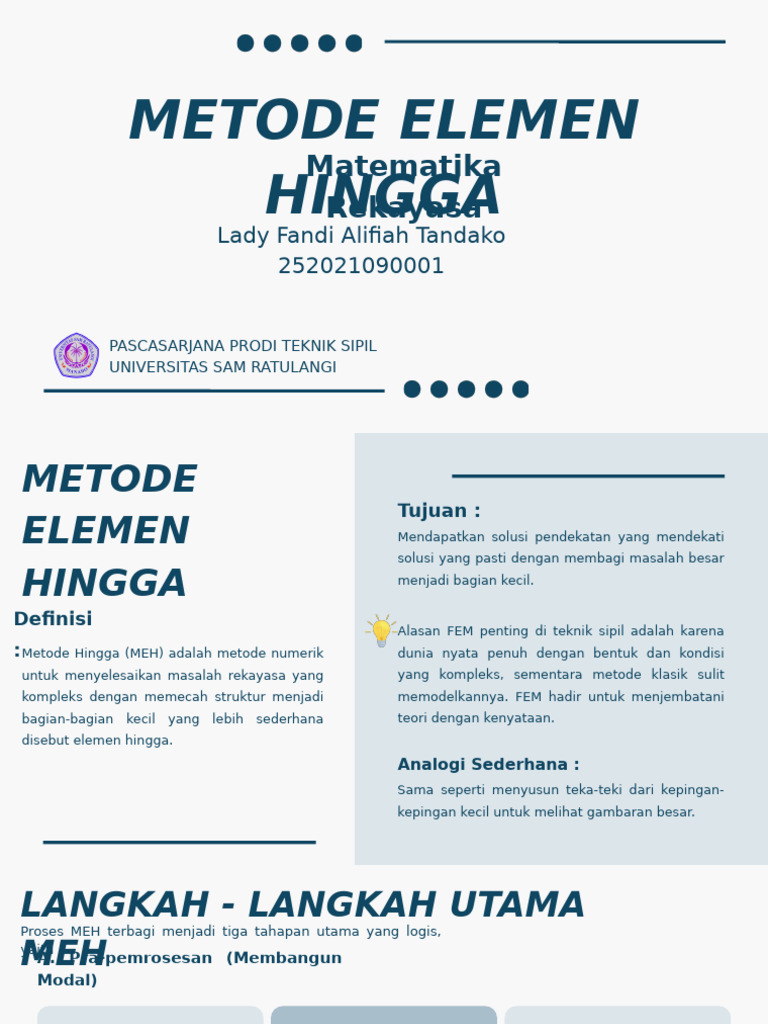 Metode Elemen Hingga dalam Teknik Sipil | PDF