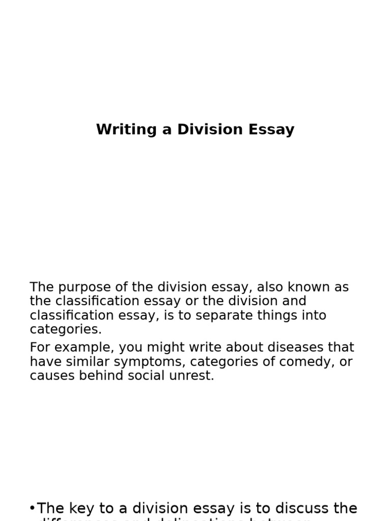 Writing A Division Essay 1 | PDF
