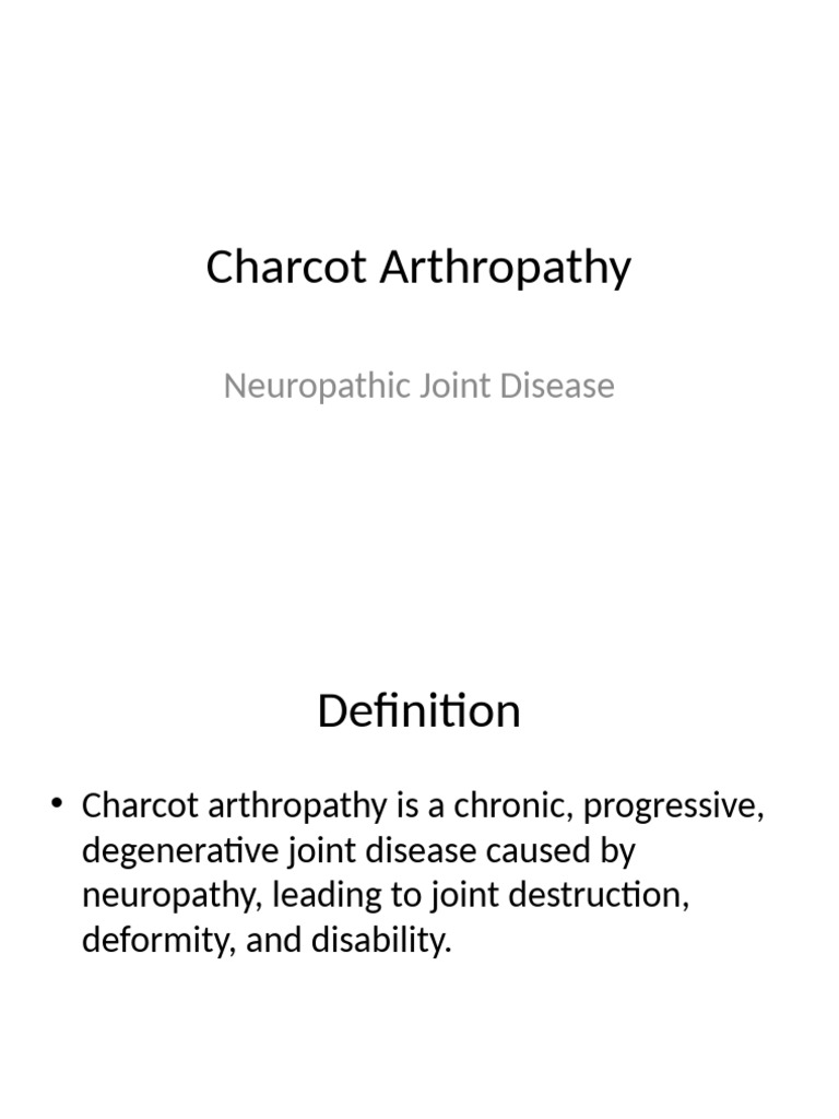 Charcot Joint Disease Overview | PDF