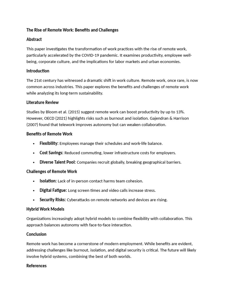 The Rise of Remote Work | PDF