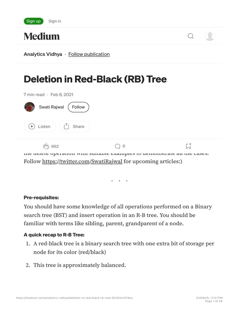 Deletion in Red-Black (RB) Tree. Deletion in R-B Tree Is A Bit Tricky ...
