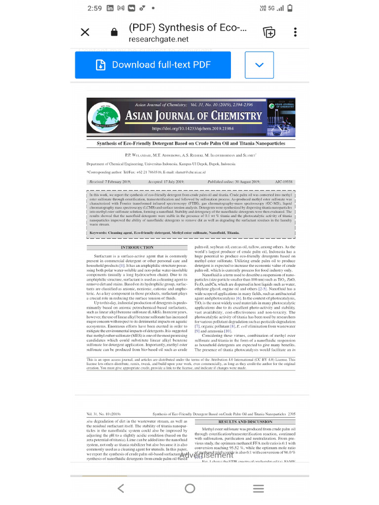 Research Paper On Nanoparticle + Det. | PDF