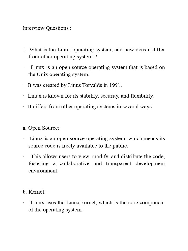 Linux Interview Question | PDF | Linux Distribution | Linux