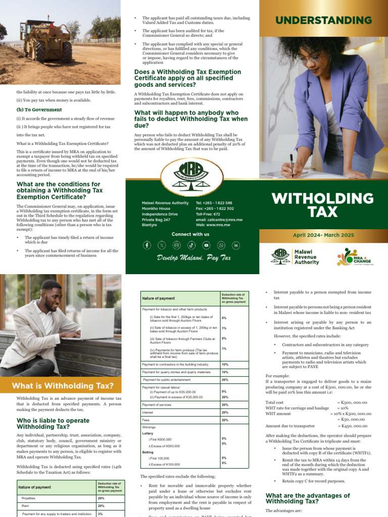 Withholding Tax Brochure 2024-25- English | PDF | Taxes | Payments