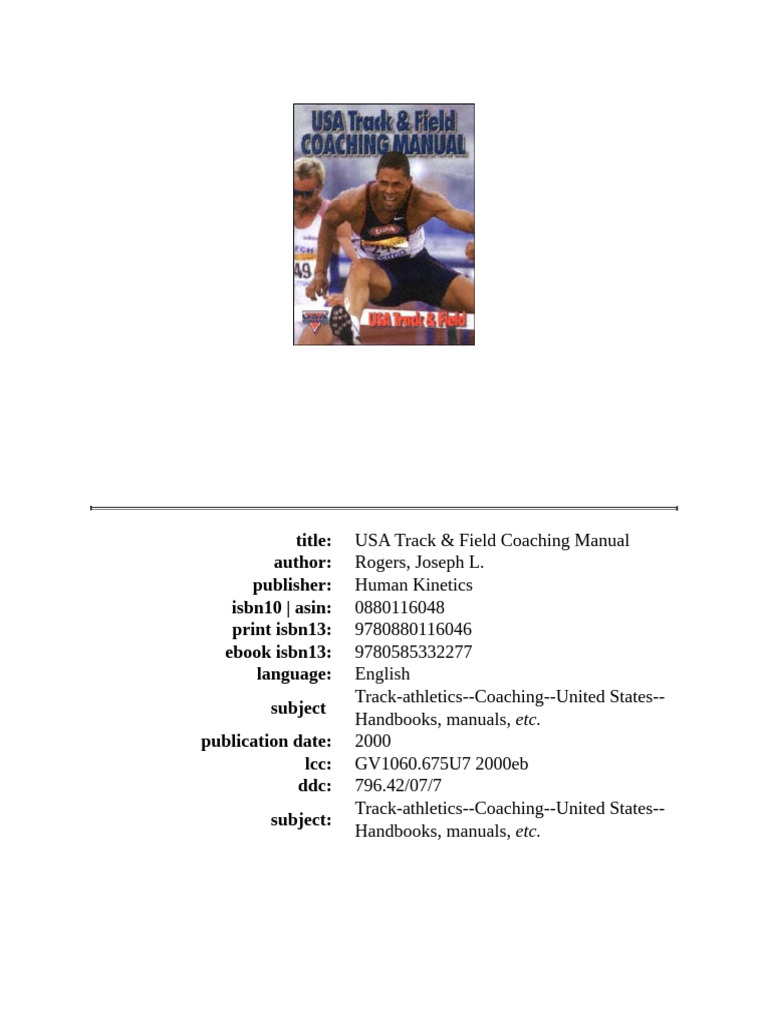 USA Track & Field Coaching Manual | PDF | Track And Field | Motivation