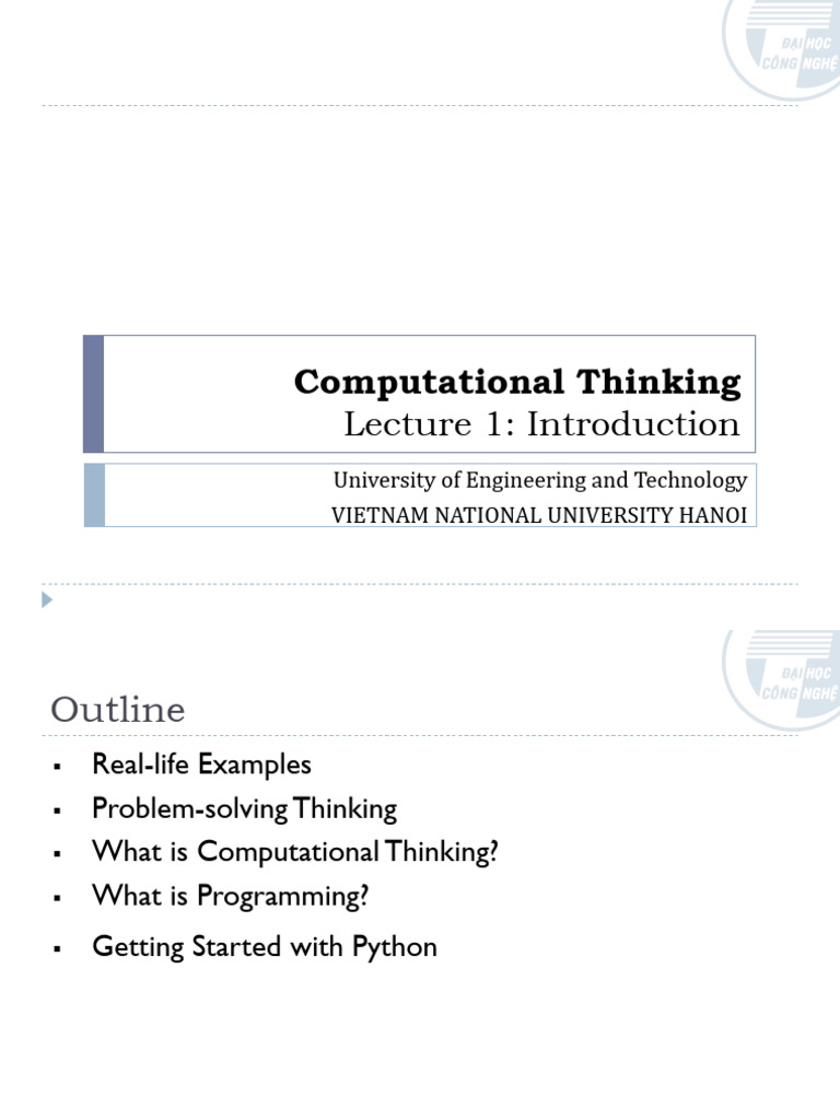 Bg01 - Introduction To Computational Thinking | PDF | Python (Programming Language) | Algorithms