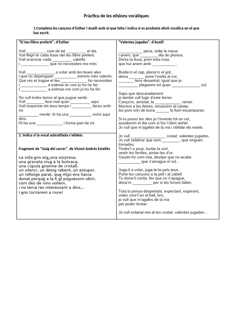Cançons Elisions | PDF