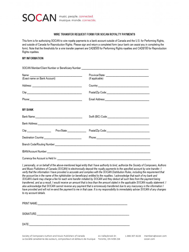 Wire Transfer Request EN | PDF | Wire Transfer | Service Industries