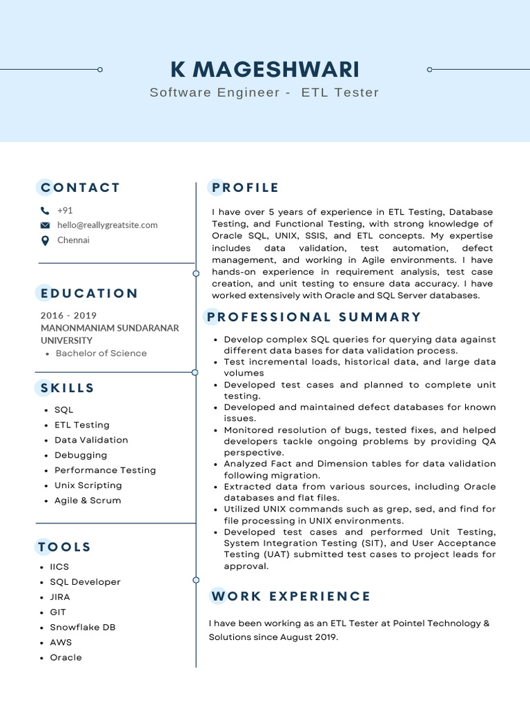 Blue Simple Professional CV Resume | PDF | Databases | Computer Engineering