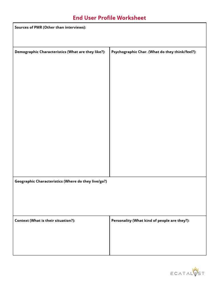End User Profile Worksheet | PDF