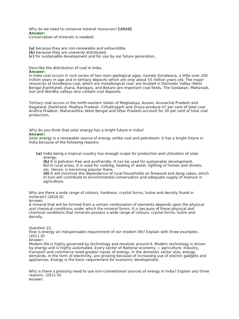 Importance of Mineral Resource Conservation | PDF | Energy Development ...