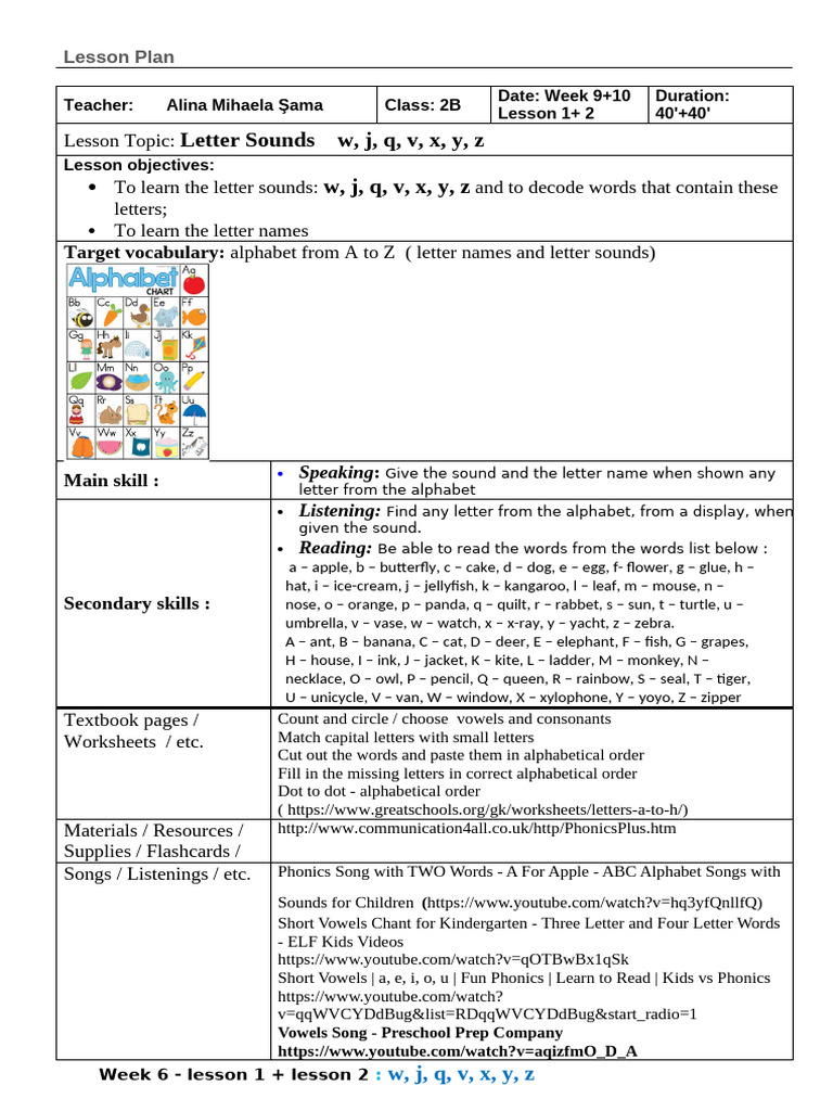 Lesson-Plan-Coach - Alphabet Revision Fro A To Z | PDF | Phonics | Vowel